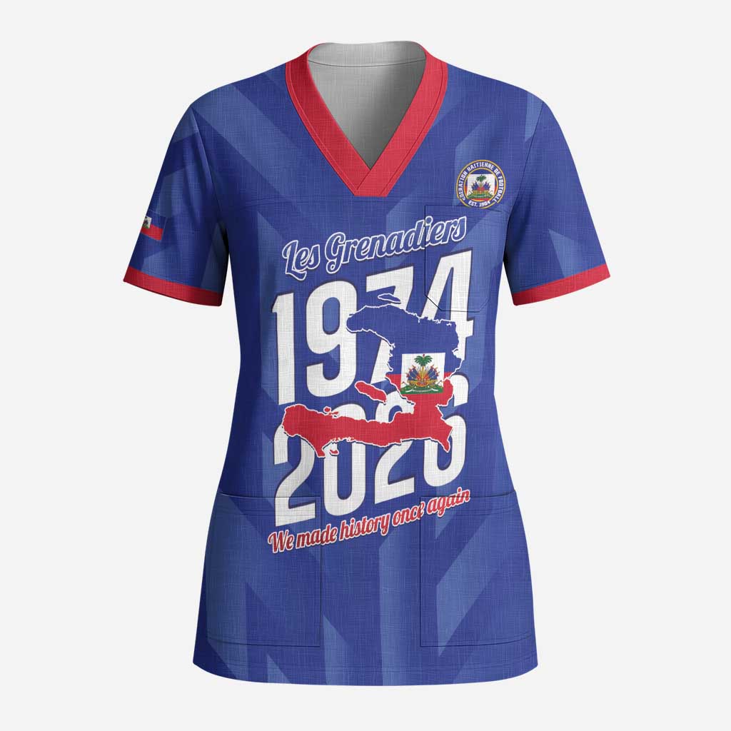 Personalized Afro Haiti Football Scrub Top Les Grenadiers Made History ...