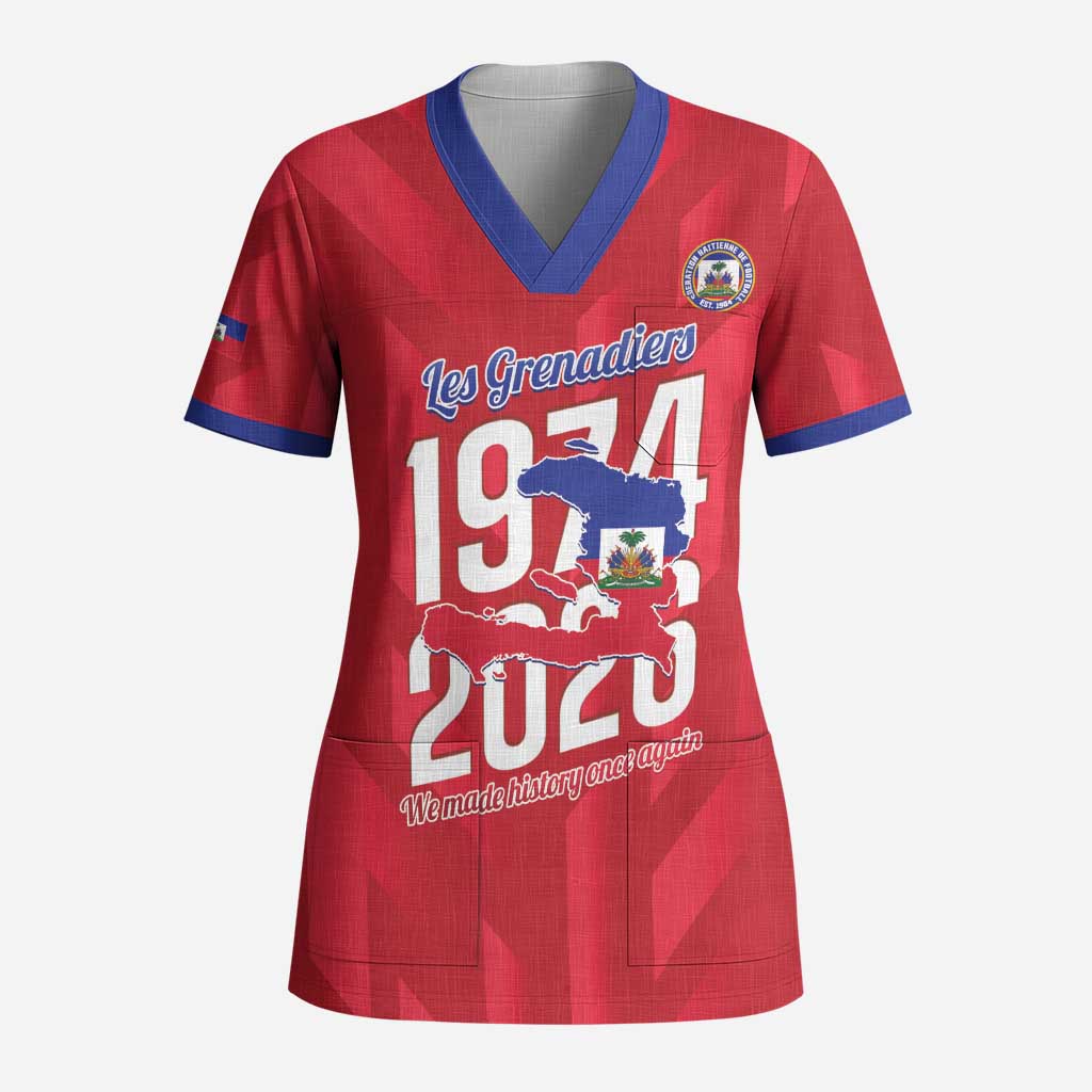 Personalized Afro Haiti Football Scrub Top Les Grenadiers Made History ...