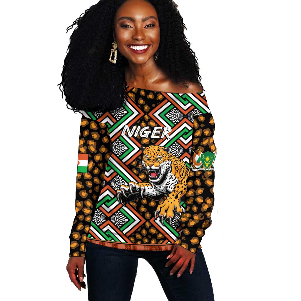 Personalized Afro Niger Off Shoulder Sweater Leopard Ankara African ...