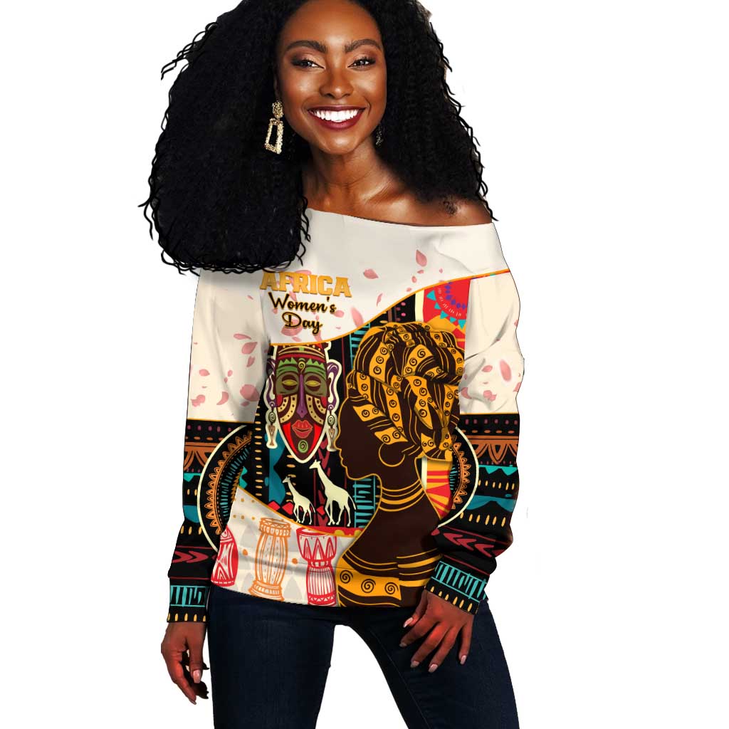 Africa International Women Day Off Shoulder Sweater African Pattern by ...