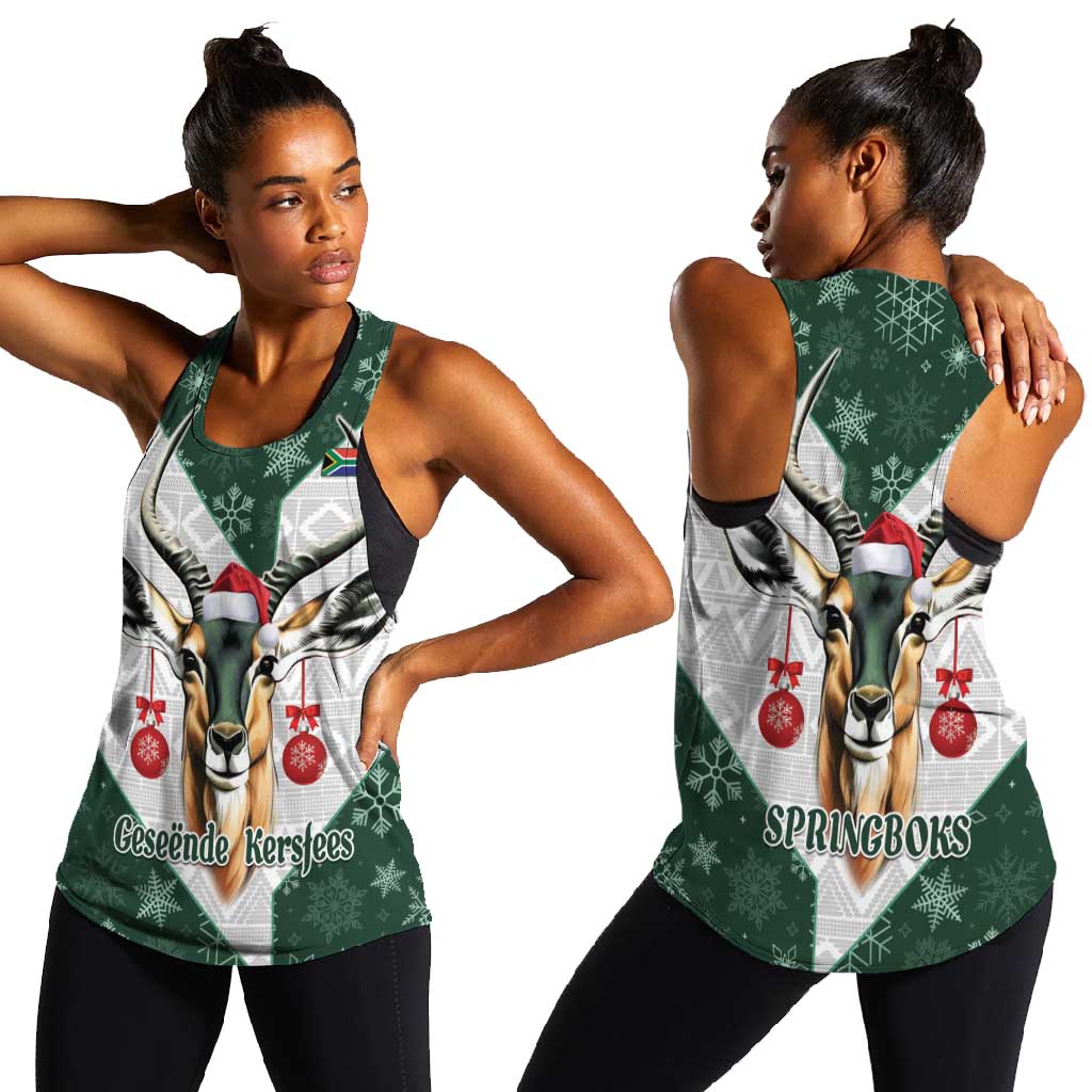 South Africa Springboks Christmas Women Racerback Tank Bokke Santa ...