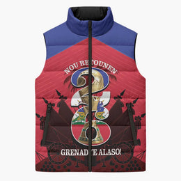 Personalized Les Grenadiers Haiti Football Sleeveless Puffer Jacket ...