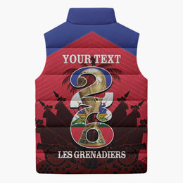 Personalized Les Grenadiers Haiti Football Sleeveless Puffer Jacket ...