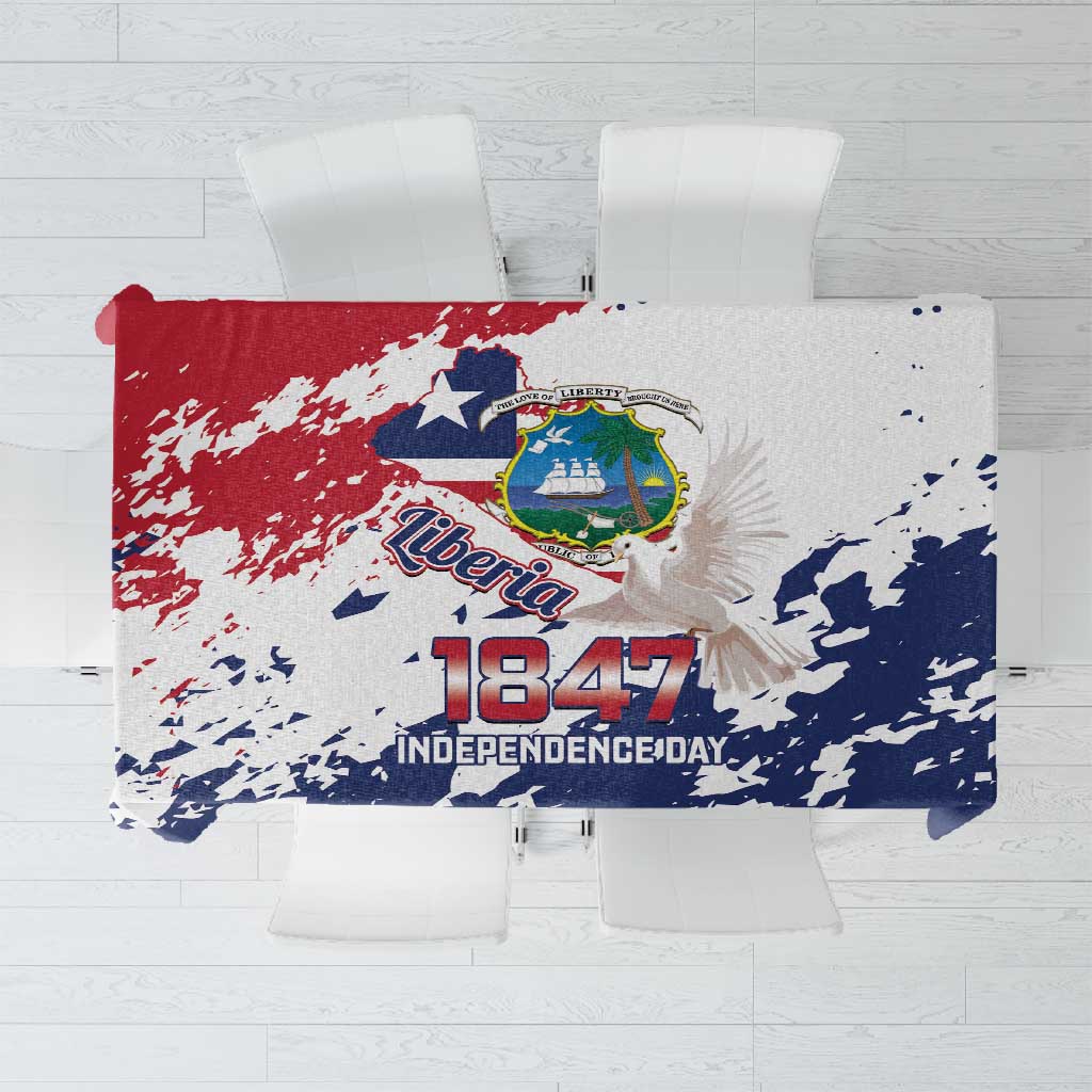 Afro Liberia 1847 Independence Day Tablecloth Coat Of Arms Grunge Style ...