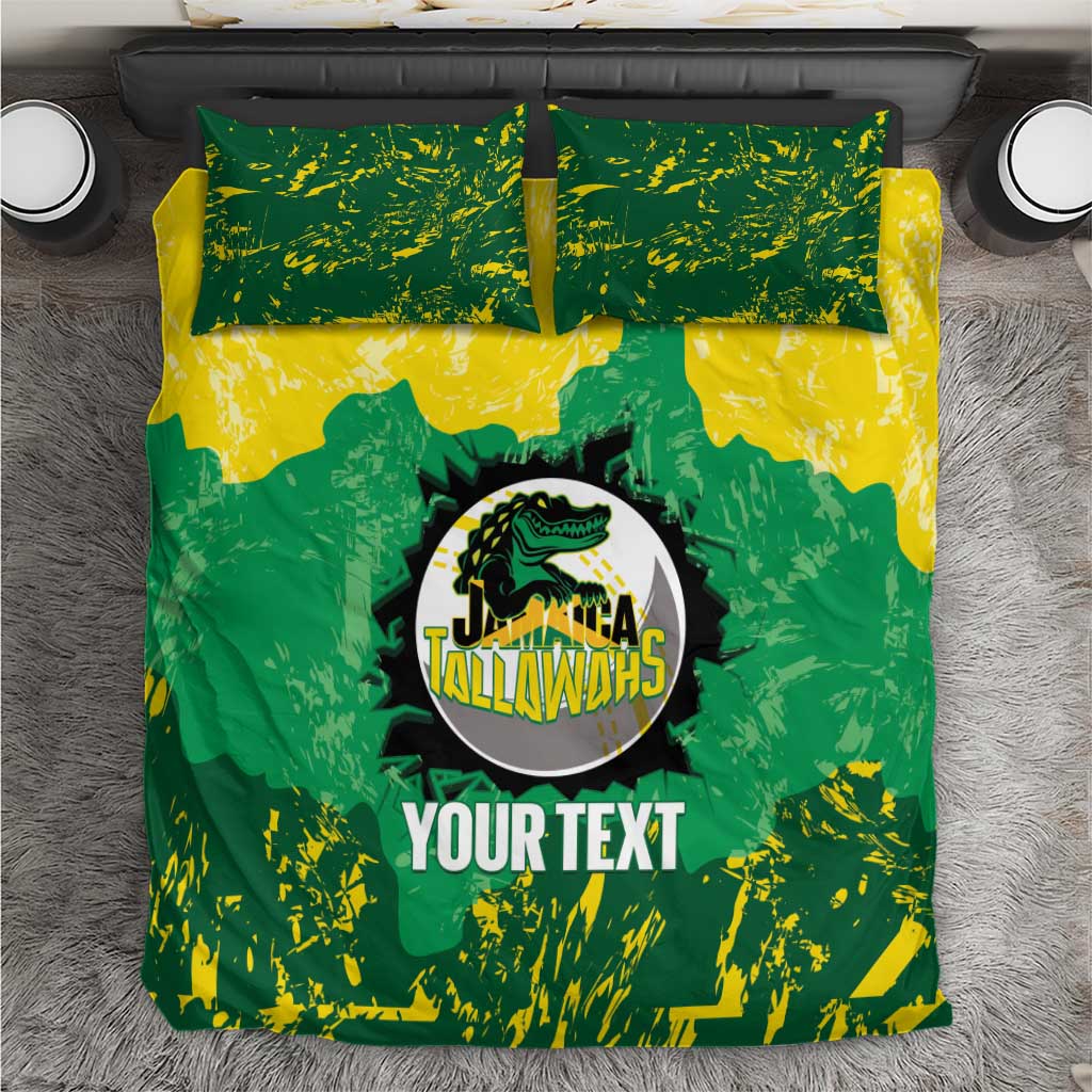 Custom Afro Jamaica Cricket Bedding Set Go Champions Tallawahs Grunge ...