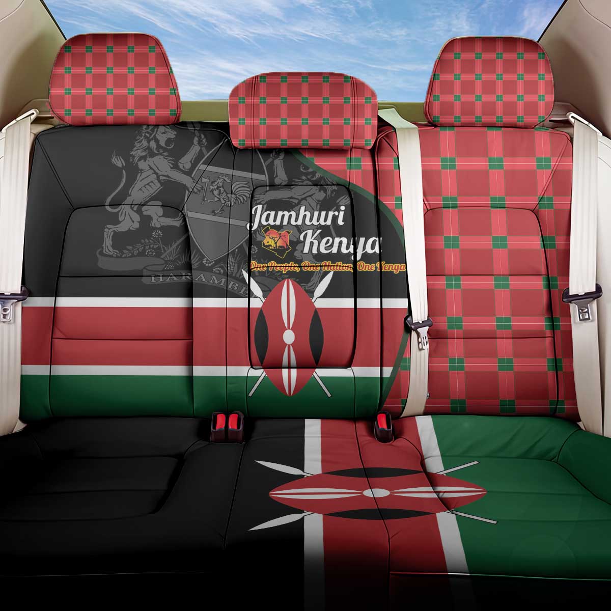 Afro Jamhuri ya Kenya Back Car Seat Cover One People One Nation Massai ...