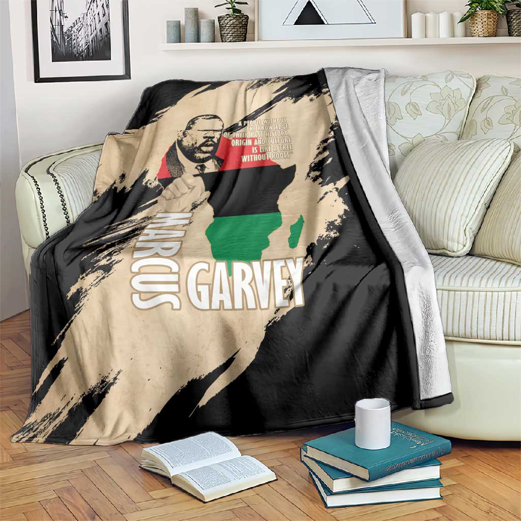 Marcus Garvey Day Blanket UNIA Flag Mix African Map by African Pride