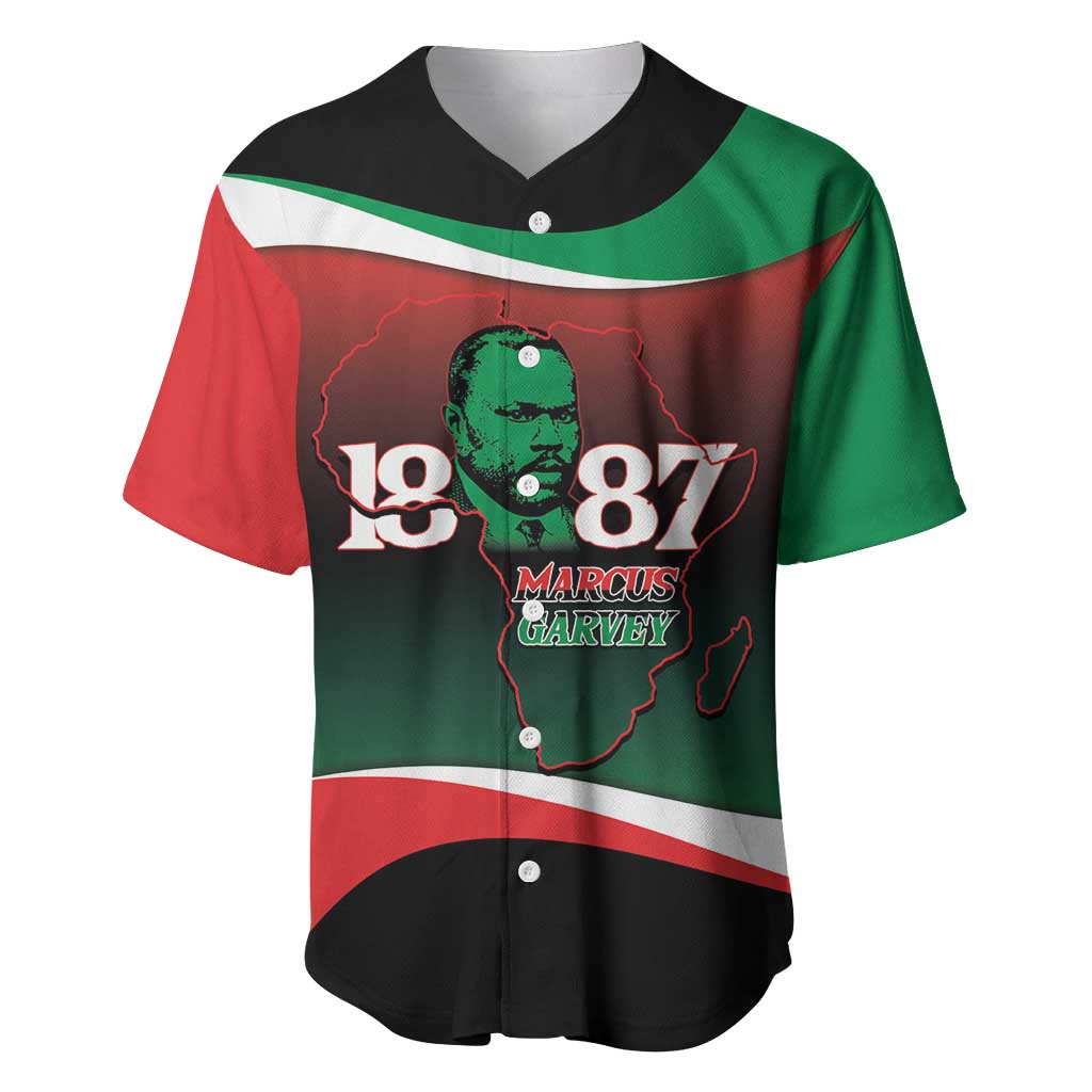 Marcus Garvey 1887 Baseball Jersey African Map Curves Style by African ...