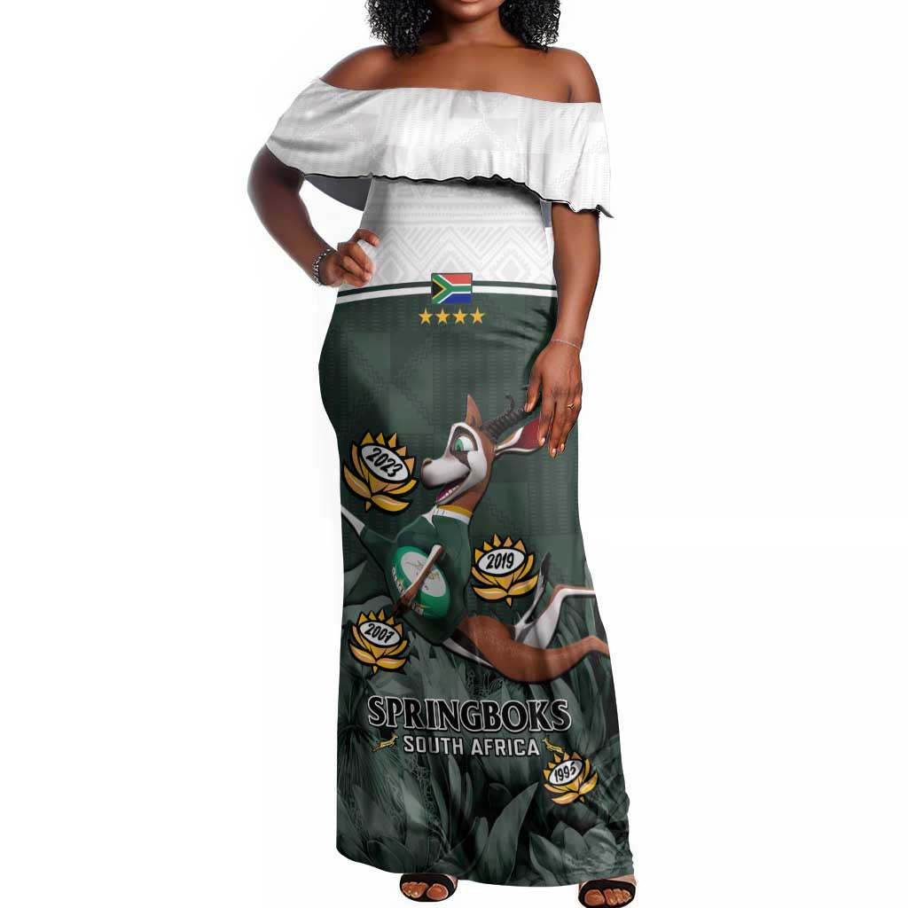 South Africa Rugby Off Shoulder Maxi Dress Springboks 4th Champions ...