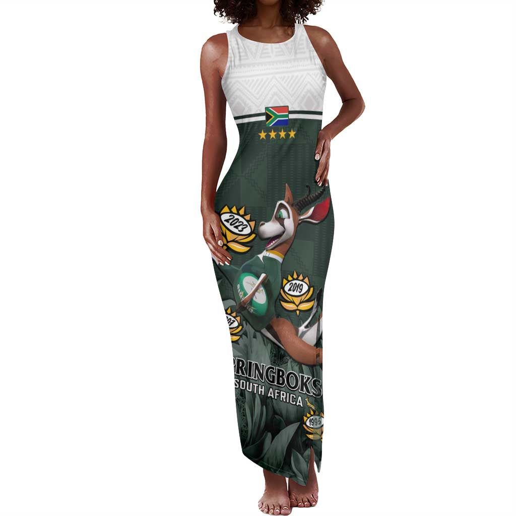 Custom South Africa Rugby Tank Maxi Dress Springboks 4th Champions ...