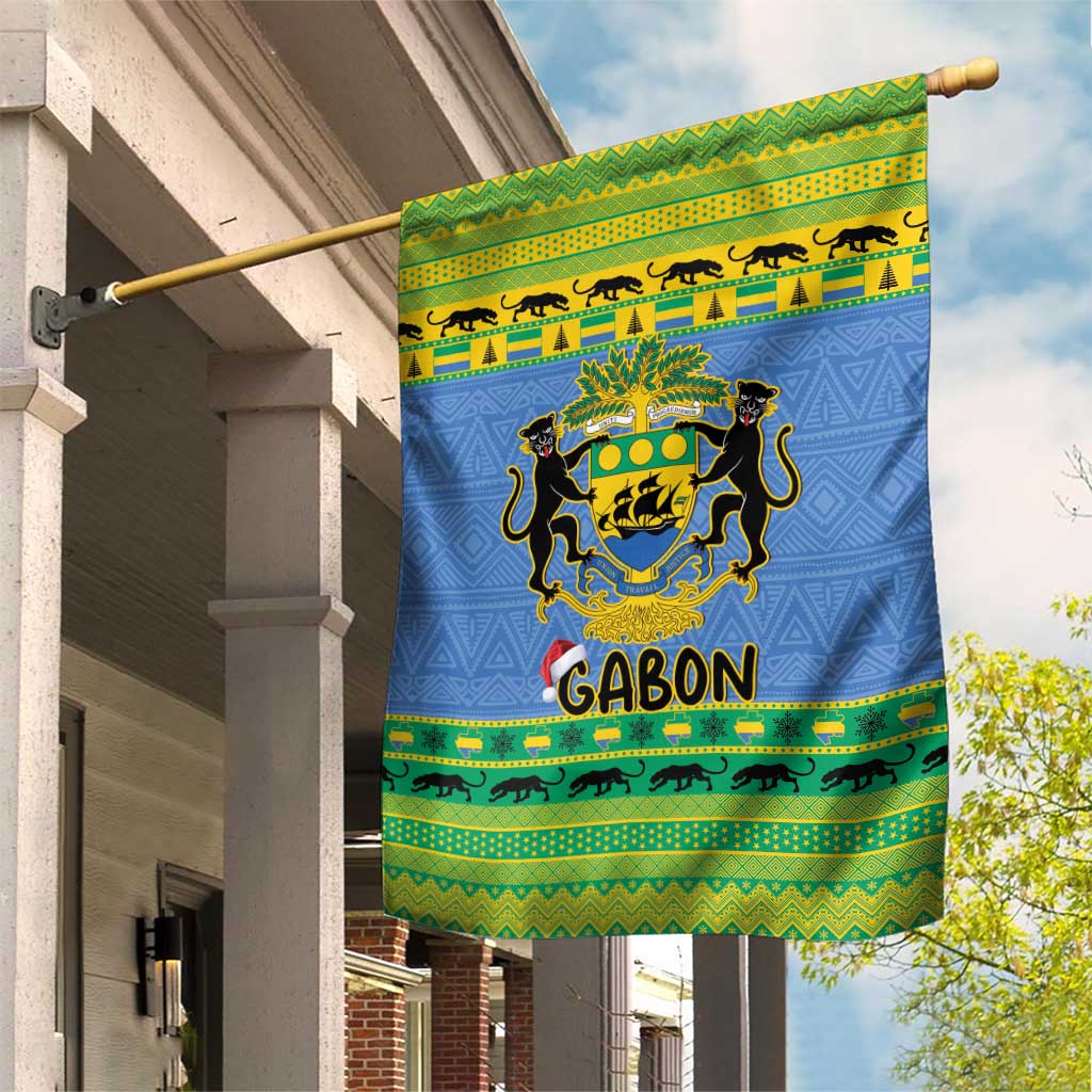 Afro Gabon Christmas Garden Flag Coat Of Arms Mix African Pattern LT15