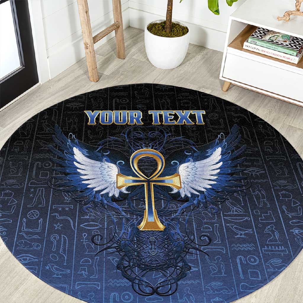 Personalised Egyptian Ankh Round Carpet Egypt Hieroglyphs Pattern by ...