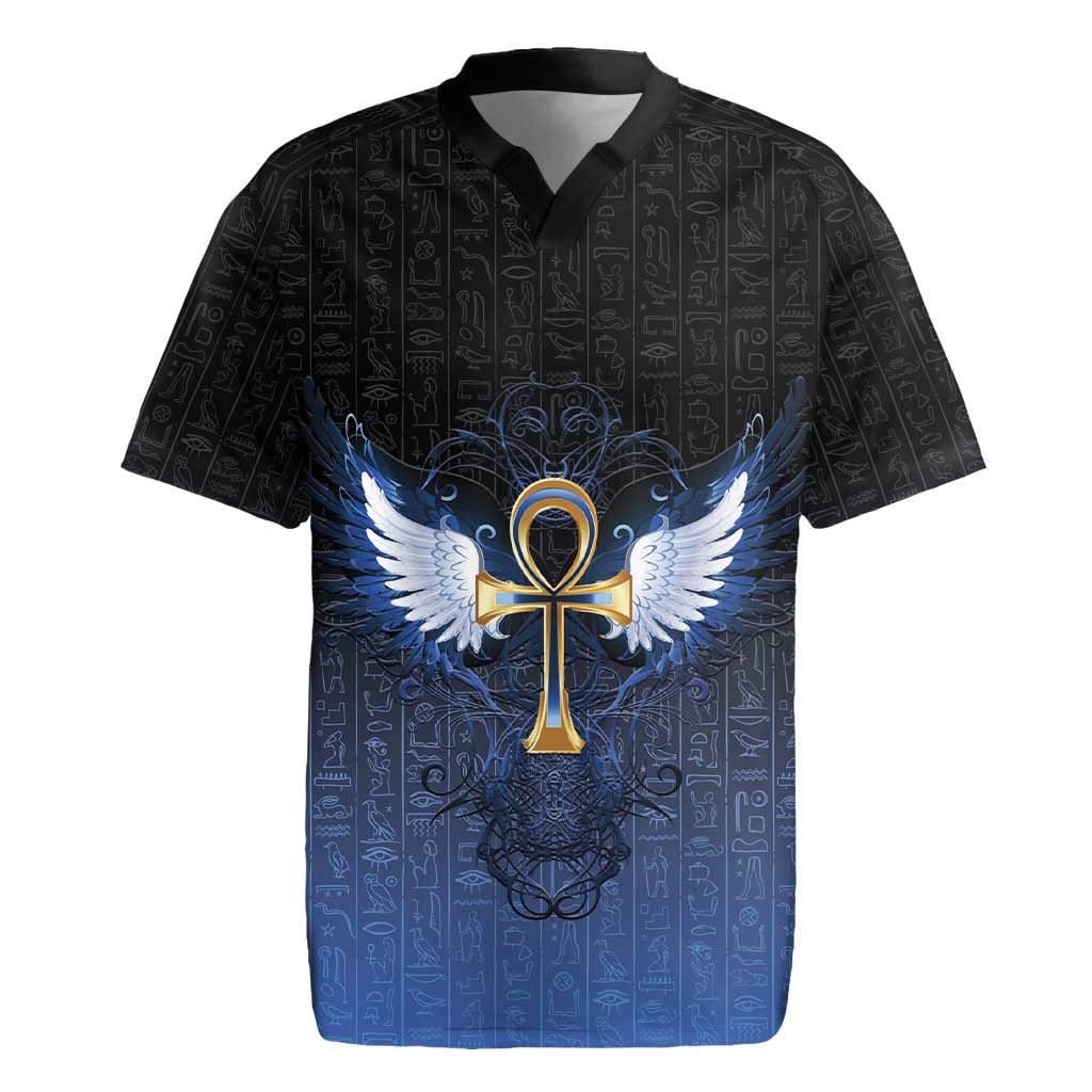 Personalised Egyptian Ankh Rugby Jersey Egypt Hieroglyphs Pattern by ...