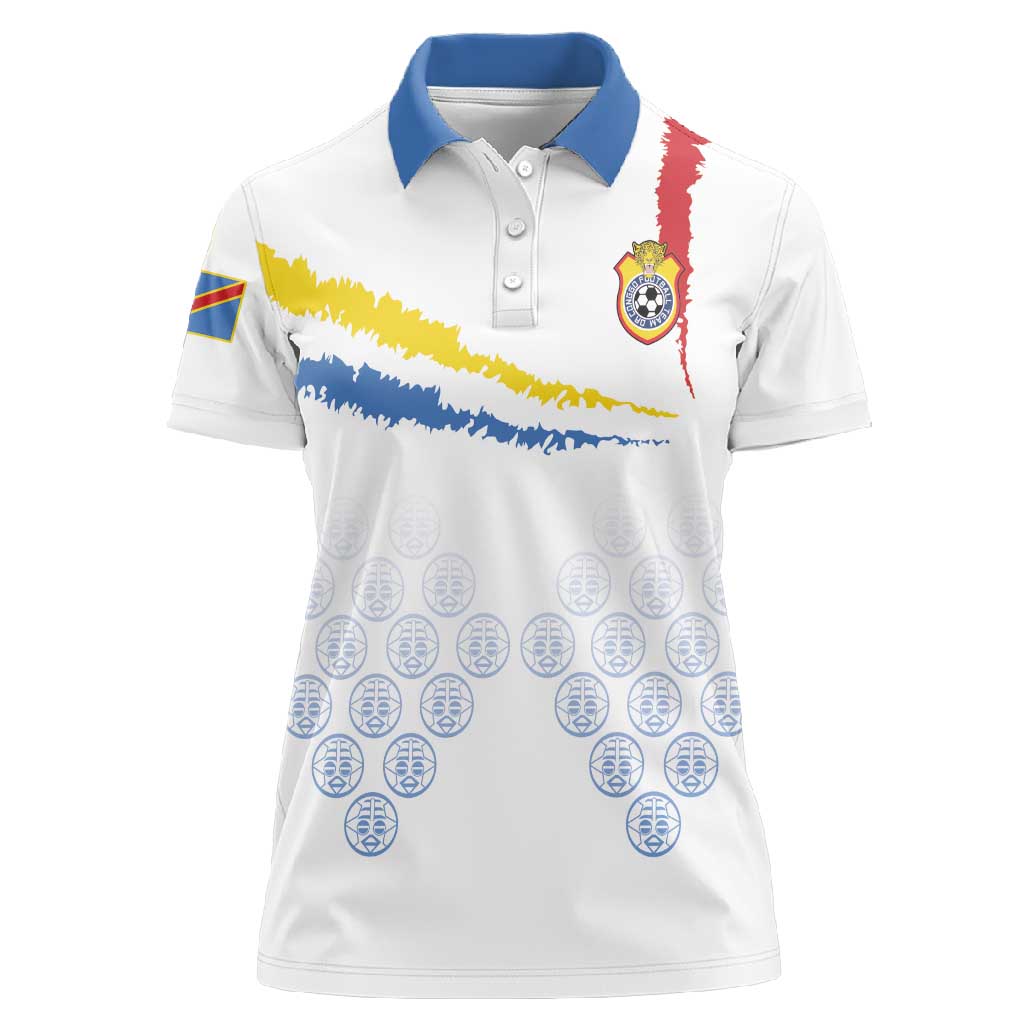 DR Congo Football Custom Women Polo Shirt Leopards To The Top by ...