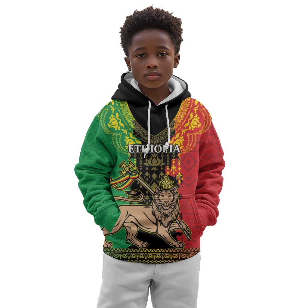 Personalised Afro Ethiopia Kid Hoodie Lion Of Judah - African Pattern ...