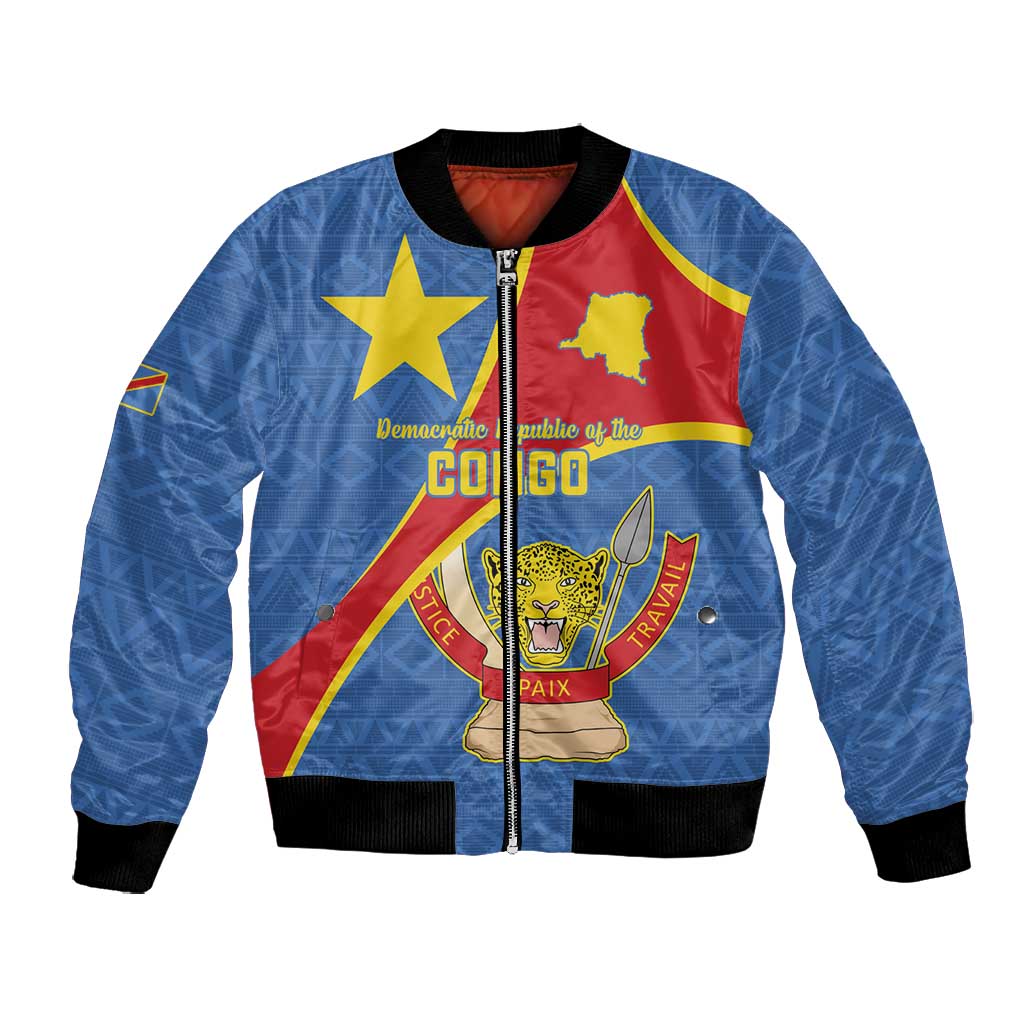 Personalised DR Congo Bomber Jacket Coat Of Arms With Map by AfricanPride