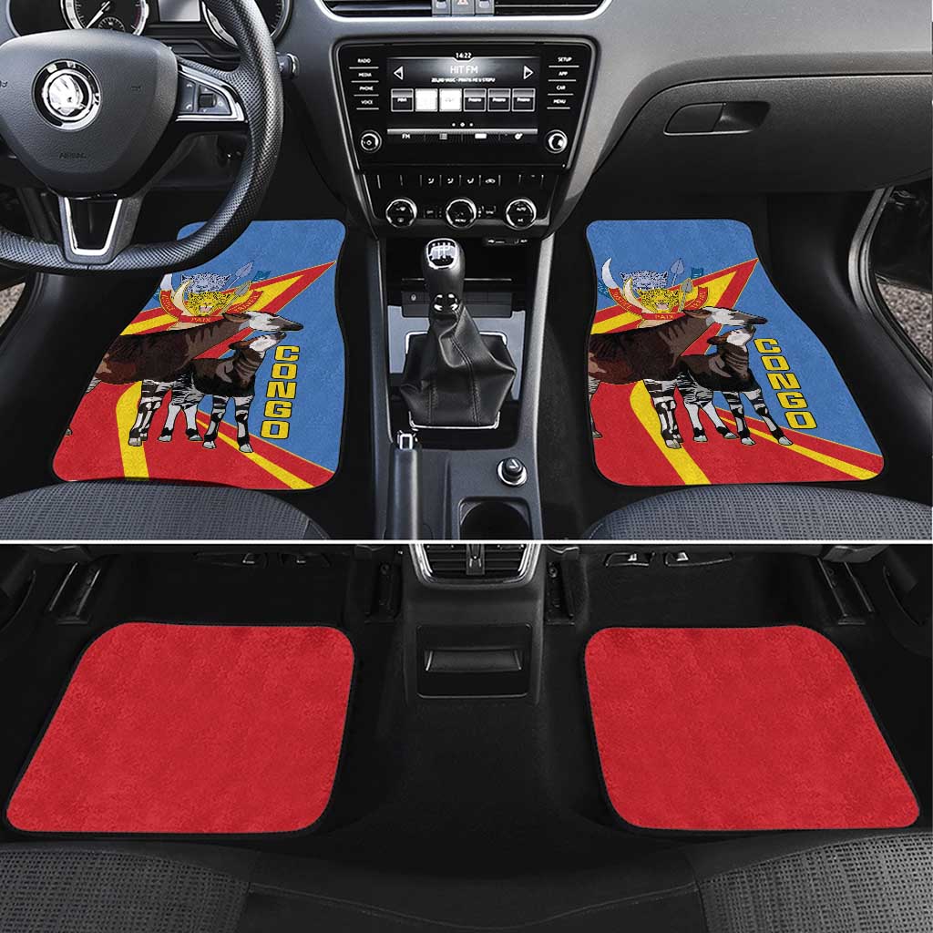 DR Congo Car Mats Okapi Coat Of Arms by AfricanPride