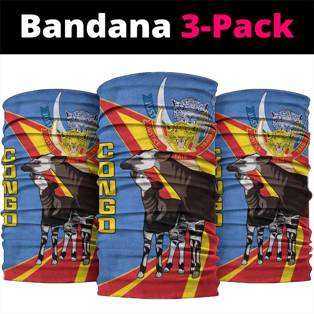 DR Congo Neck Gaiter Okapi Coat Of Arms by African Pride
