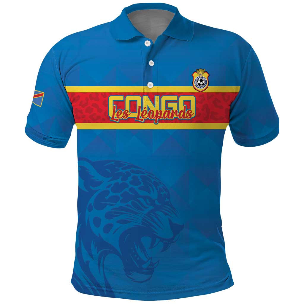 DR Congo Football Custom Polo Shirt Go Champions by AfricanPride