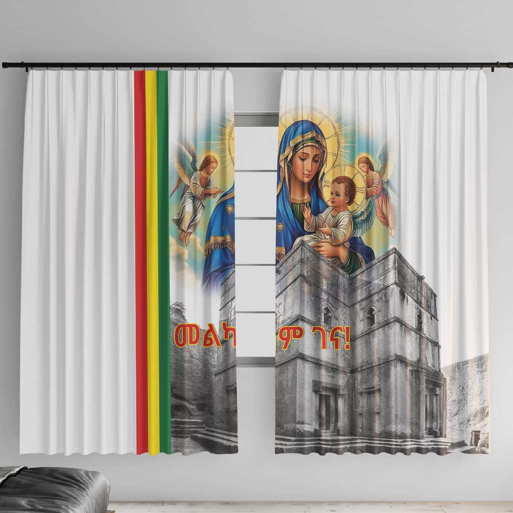 Melkam Gena Ethiopia Window Curtain Saint Mary Lalibela Churches by ...