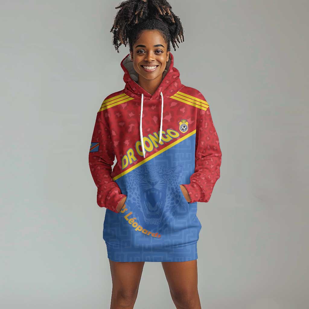 Personalized DR Congo Football Hoodie Dress Go Champions by African Pride