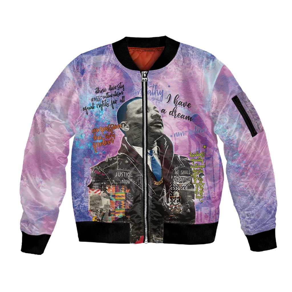 Martin Luther King Jr Sleeve Zip Bomber Jacket I Have a Dream Graffiti ...