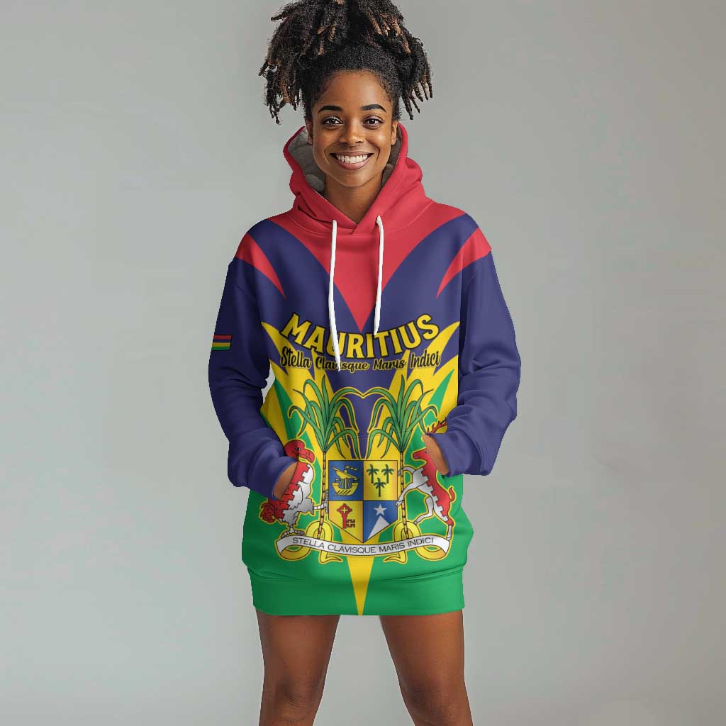Personalised Republique de Maurice Hoodie Dress Coat Of Arms Flag Style ...
