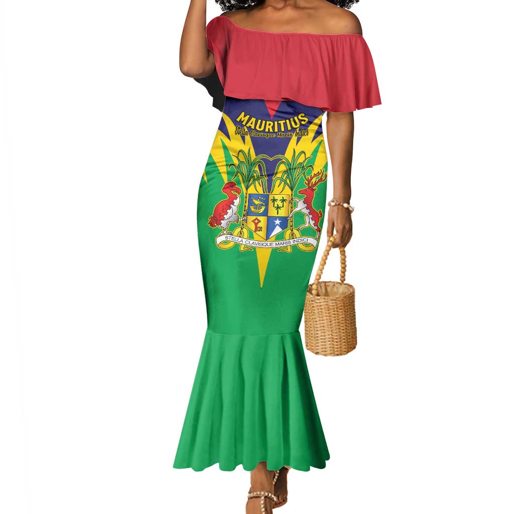 Personalised Republique de Maurice Mermaid Dress Coat Of Arms Flag ...