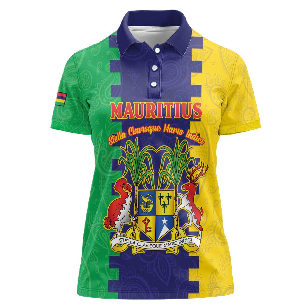 Personalised Republique de Maurice Women Polo Shirt Stella Clavisque ...