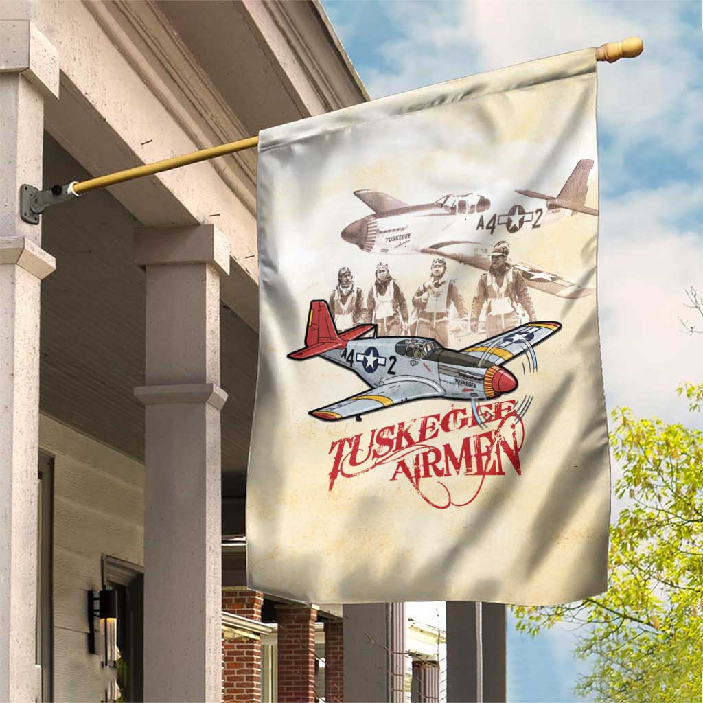 Tuskegee Airmen Garden Flag Red Tails Legacy Retro Style by African Pride