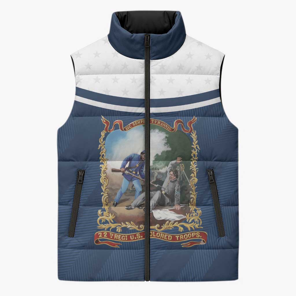 Personalized 22nd United States Colored Troops Sleeveless Puffer Jacket ...