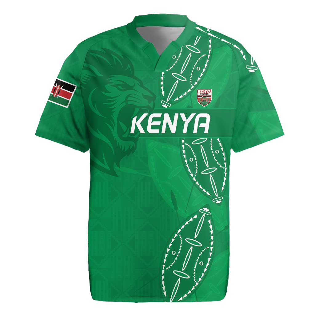 Jamhuri ya Kenya Rugby Custom Rugby Jersey Kenyan Shield Style - Green ...