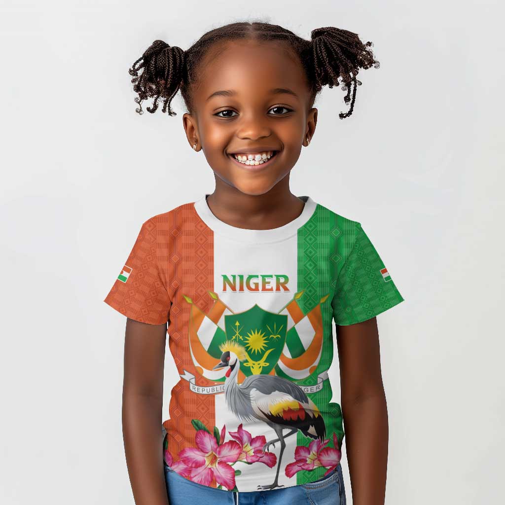 Afro Niger Sannu Kid T shirt Coat Of Arms - African Pattern by AfricanPride