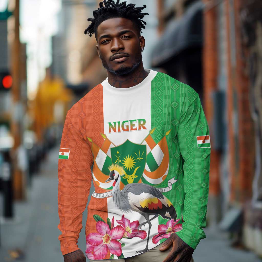Afro Niger Sannu Long Sleeve Shirt Coat Of Arms - African Pattern by ...