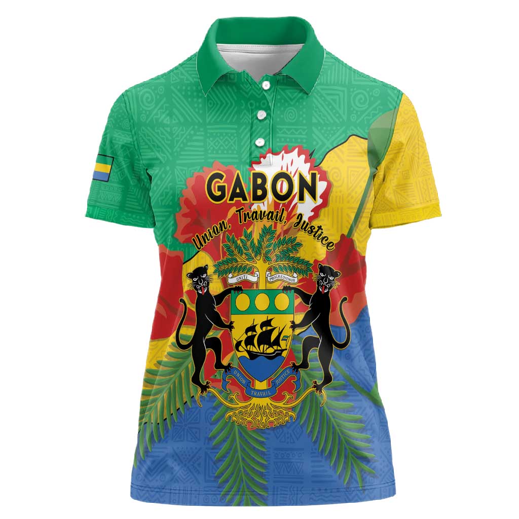 Personalised Afro Gabon Women Polo Shirt Gabonese Union Travail and ...