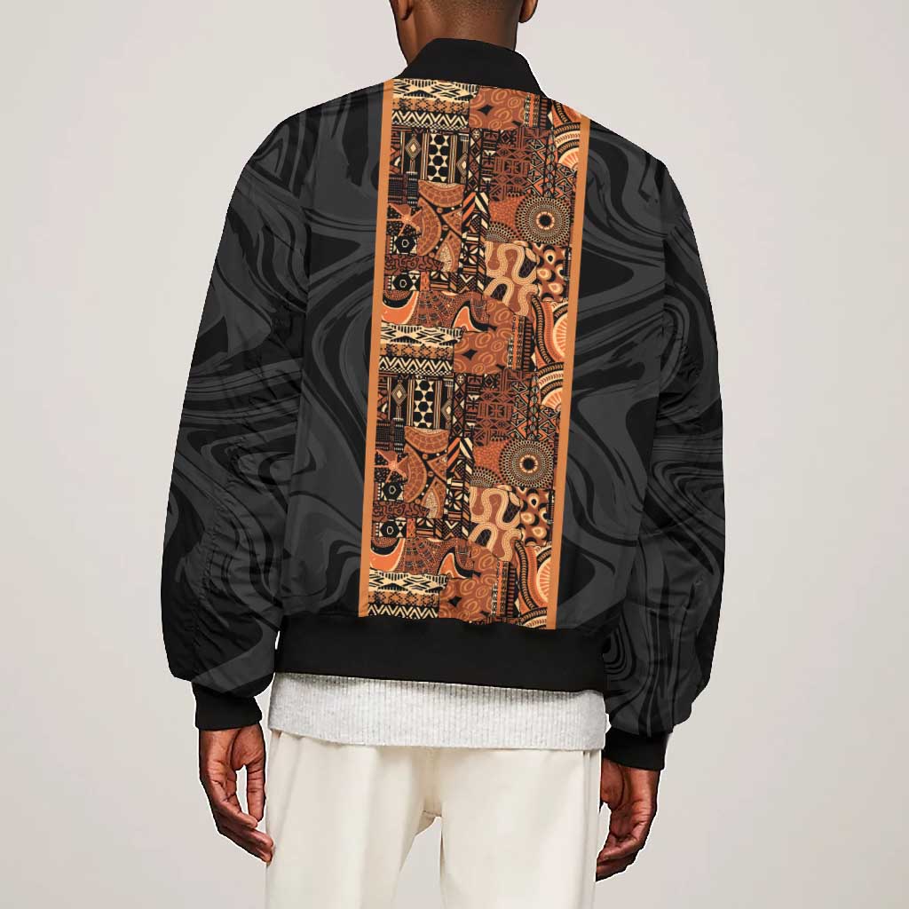 African Tribal Heritage Bomber Jacket Earth Tone Pattern by African ...