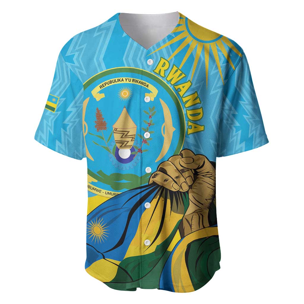 Personalized Happy Rwanda Independence Day Baseball Jersey Coat Of Arms ...