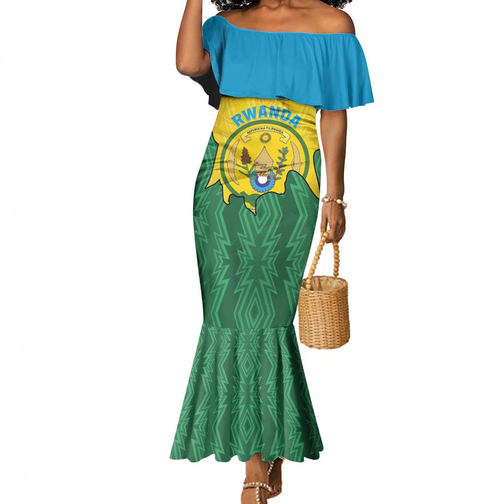 Personalized Jamhuri ya Rwanda Mermaid Dress Coat Of Arms Imigongo ...
