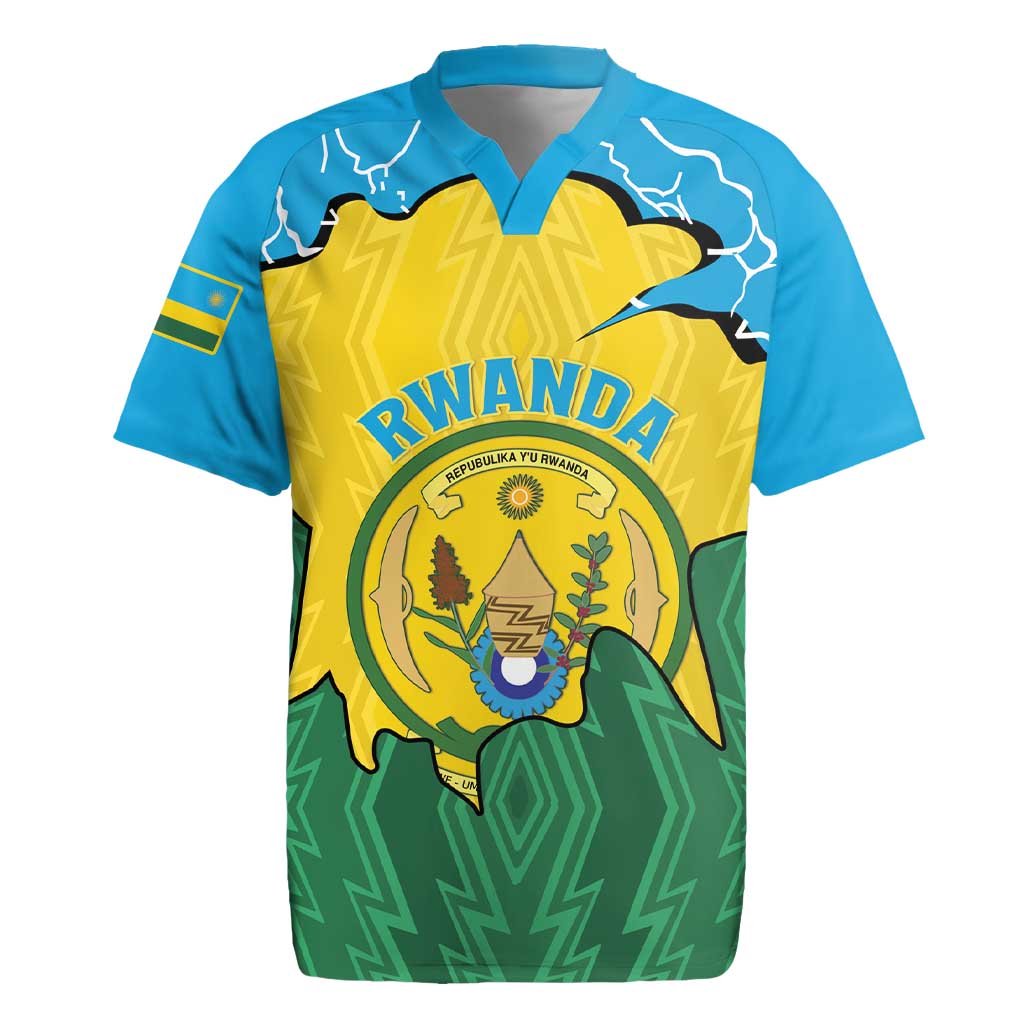 Personalized Jamhuri ya Rwanda Rugby Jersey Coat Of Arms Imigongo ...