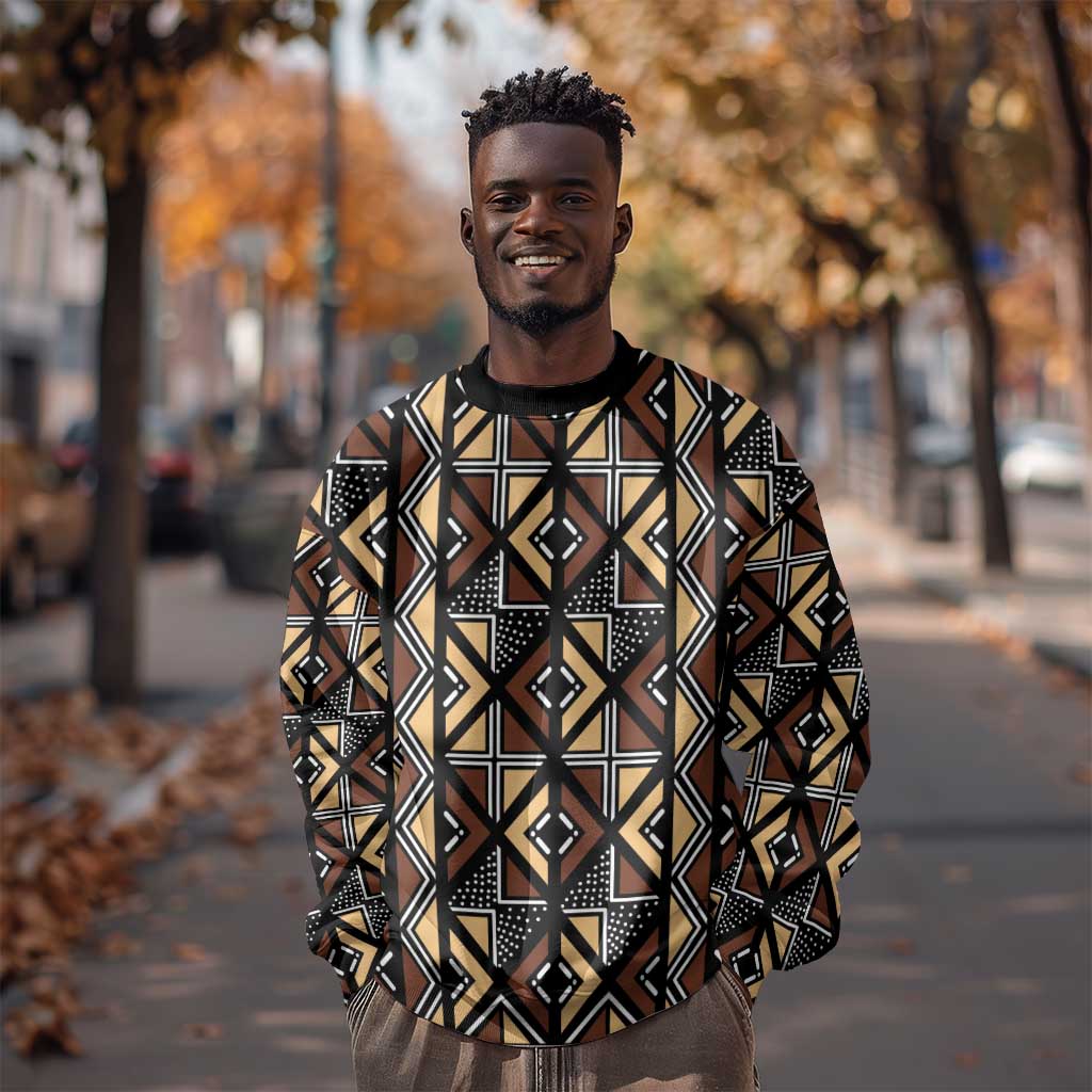 Mali Mud Cloth Legacy Sweatshirt African Tribal Pattern by African Pride