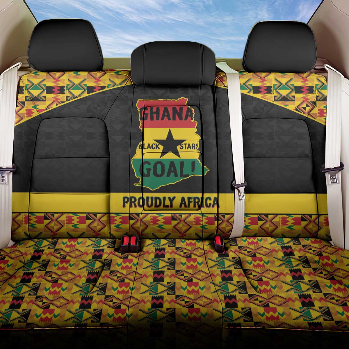 Afro Ghana Football Back Car Seat Cover Black Stars Never Fall - Kente ...