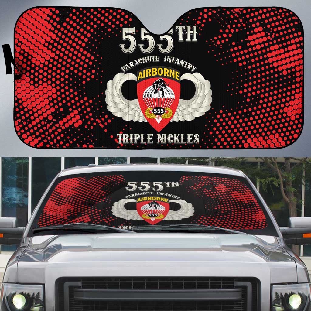 555th Parachute Infantry Auto Sun Shade Triple Nickles Airborne Veteran ...