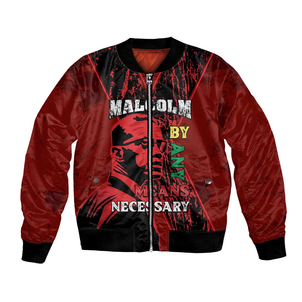 Malcolm X By Any Means Necessary Bomber Jacket Retro Style by AfricanPride