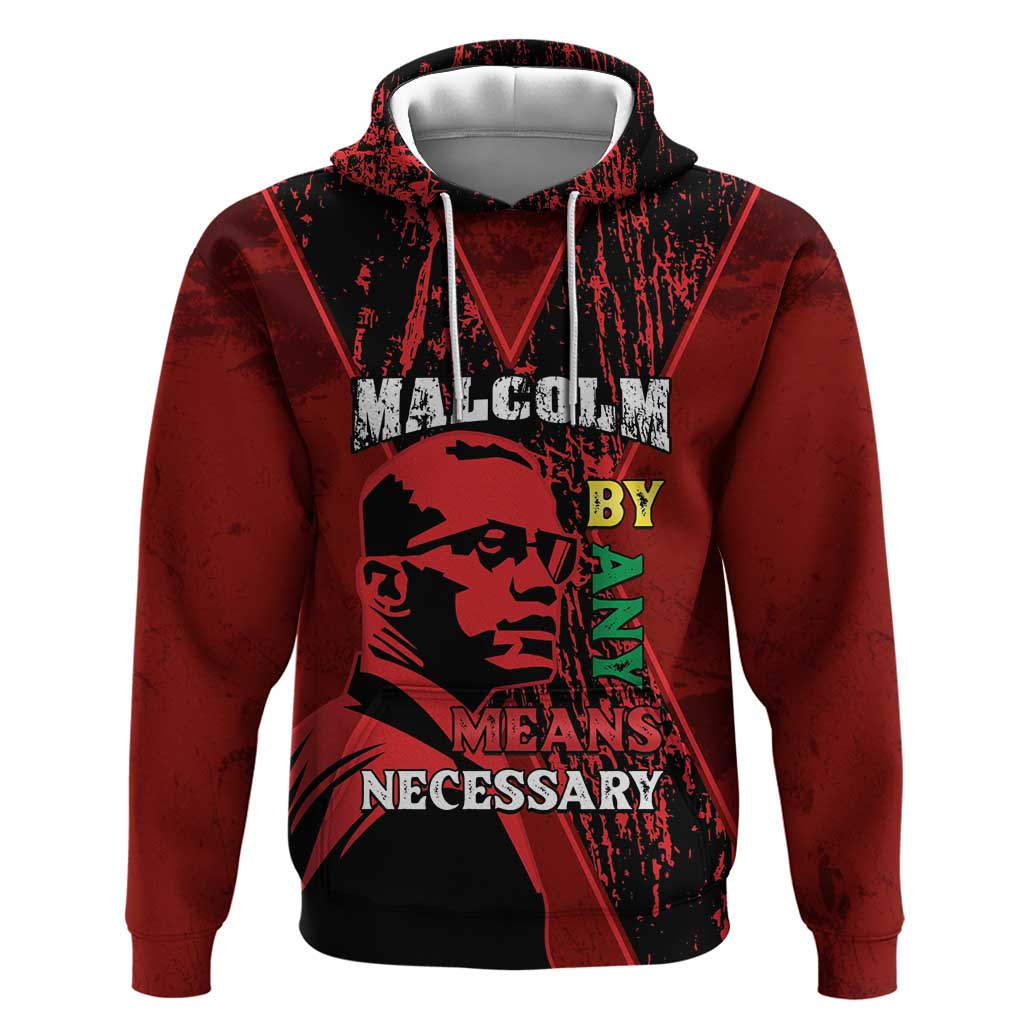 Malcolm X By Any Means Necessary Hoodie Retro Style by AfricanPride