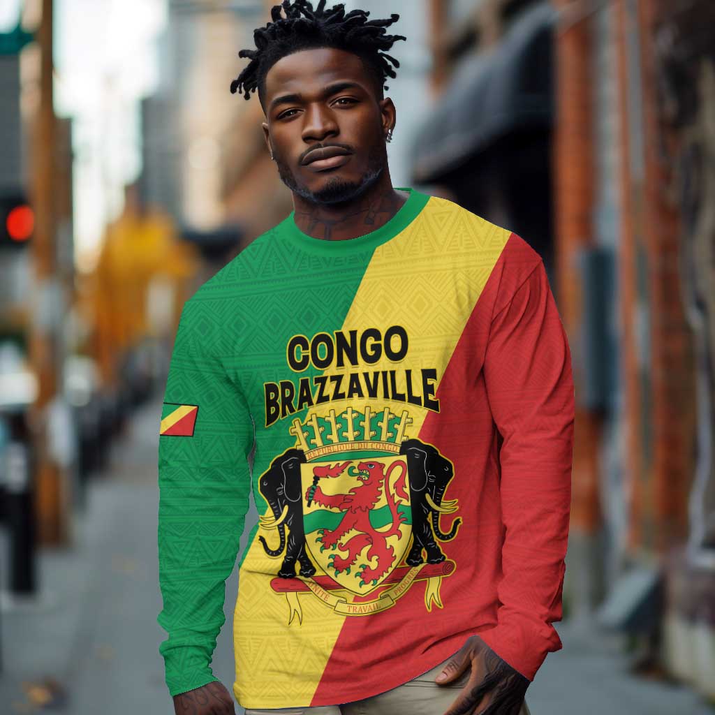 Personalized Republique du Congo Long Sleeve Shirt Coat Of Arms African ...