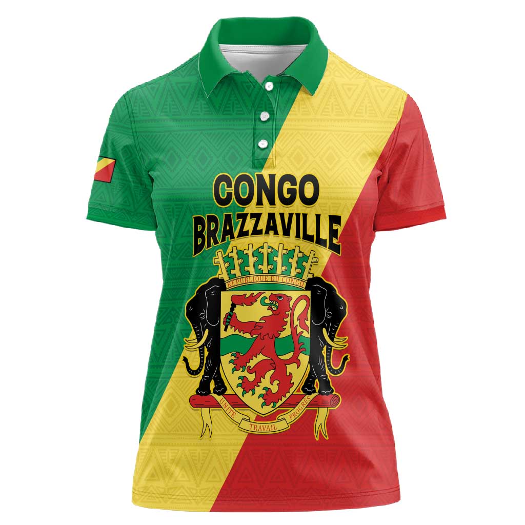 Personalized Republique du Congo Women Polo Shirt Coat Of Arms African ...