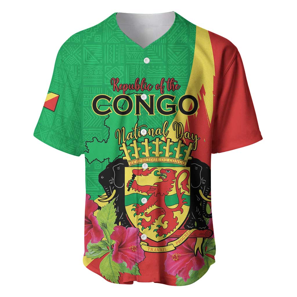 Personalized Congo-Brazzaville National Day Baseball Jersey Coat Of ...
