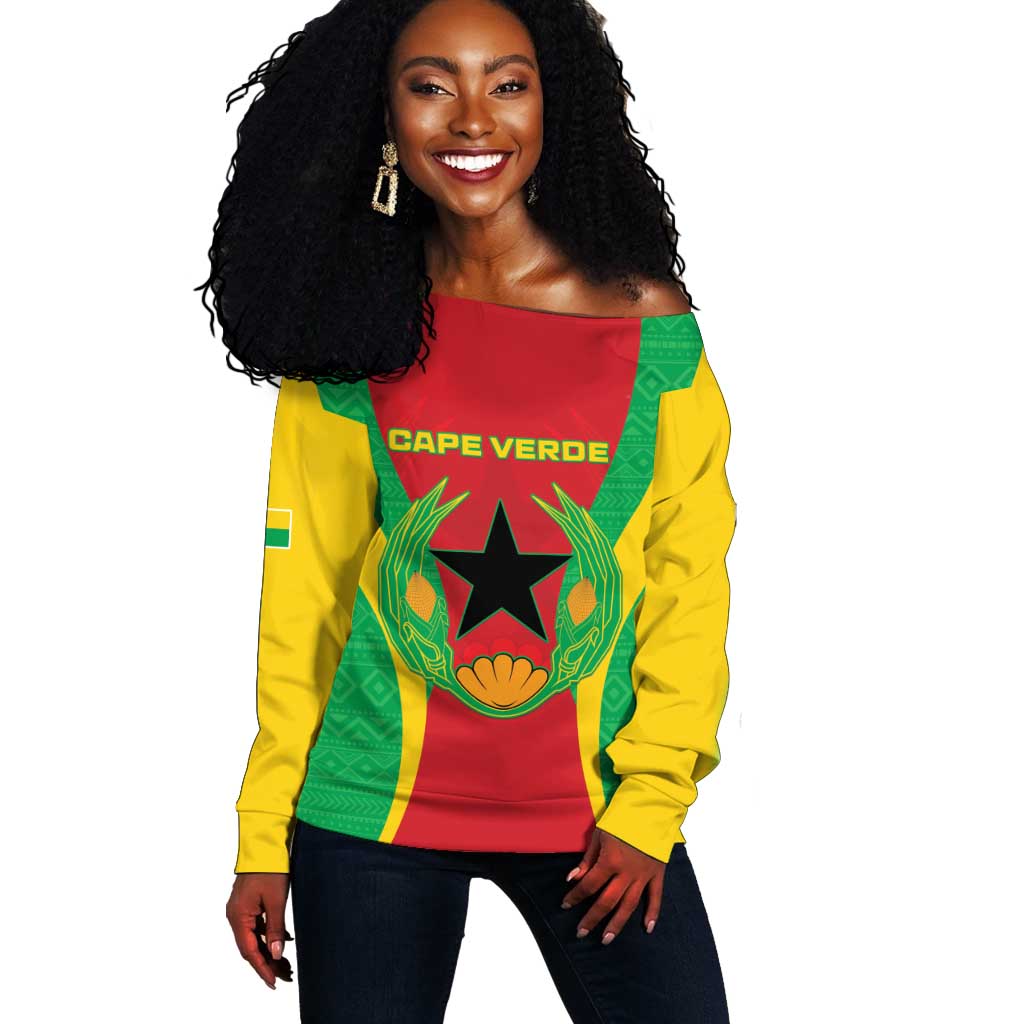Personalised Afro Cape Verde (1975-1992) Off Shoulder Sweater Mix ...