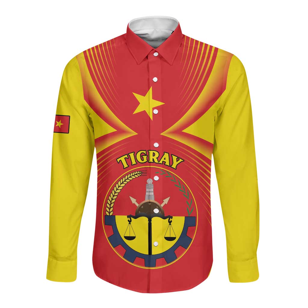 Personalized Tigray Region Long Sleeve Button Shirt Coat Of Arms With ...