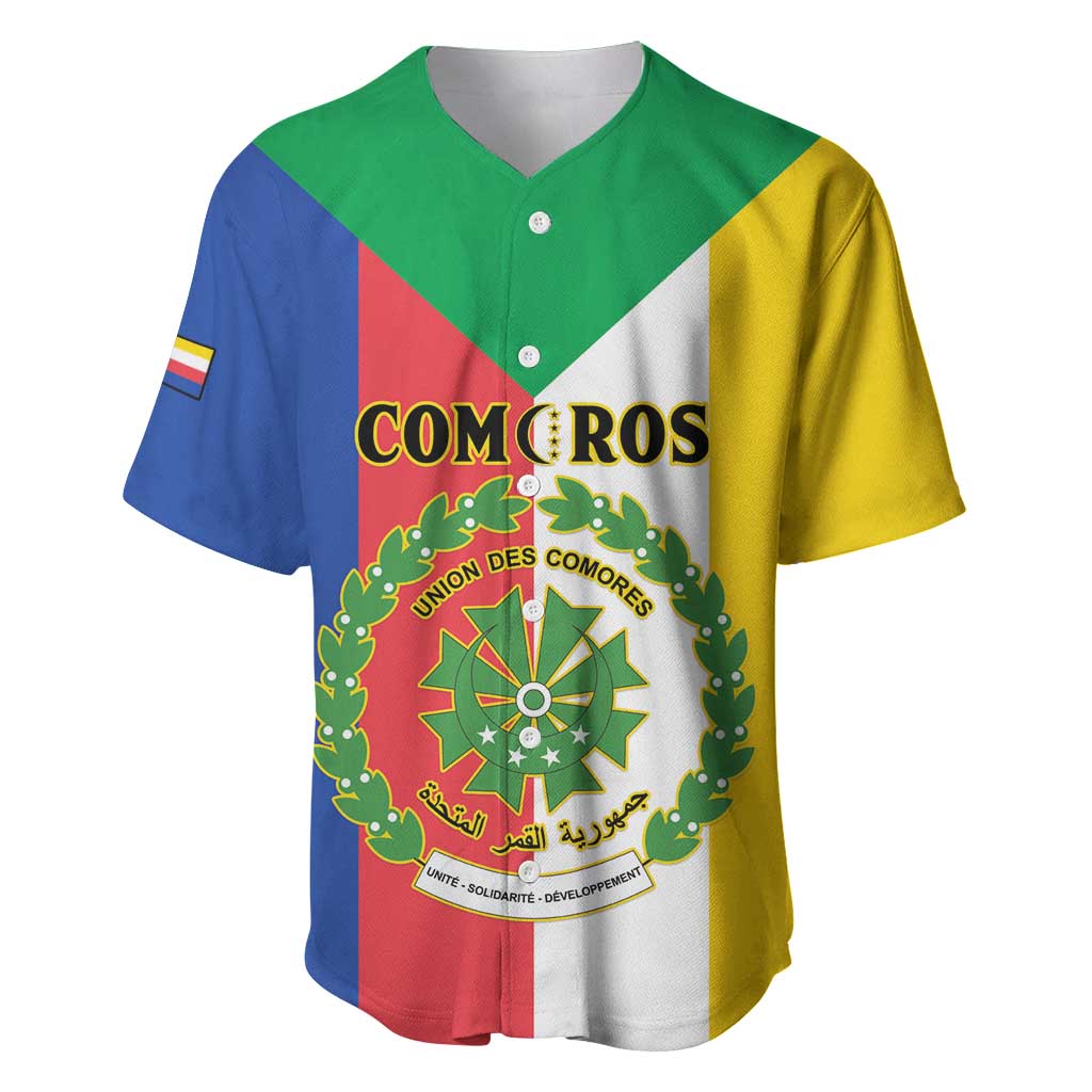 Comoros Coat Of Arms Flag Style Baseball Jersey by AfricanPride